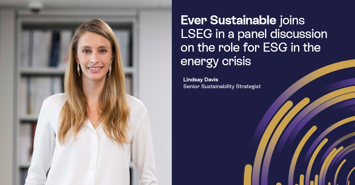 Ever Sustainable joins LSEG in a panel discussion on the role for ESG ...